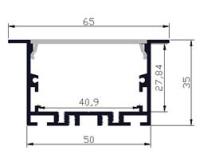 China 6063 T3-T8 Aluminum Alloy Recessed LED Profile with Anodized Surface and Customized Length Options for sale