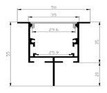 China 6063 T3-T8 Aluminum Alloy Recessed LED Profile with Anodized Surface and Customized Length Options for sale