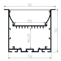 China 6063 T3-T8 Aluminum Alloy Recessed LED Profile with Anodized Surface and Customized Length for Main Lighting for sale