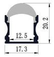 China 17.3mm x 20.2mm Surface Mounted LED Aluminum Profile with 6063 T3-T8 Aluminium Alloy and Anodized Finish for sale