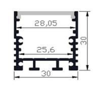 China 30*30mm Surface Mounted LED Aluminum Profile with 6063 T3-T8 Aluminum Alloy and Anodized Finish for sale
