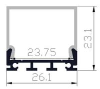 China Factory Price 6063 T3-T8 Aluminium Alloy Anodized Finish Customized Length LED Aluminium Profile for Surface Mounted LED Strip Light Channel for sale