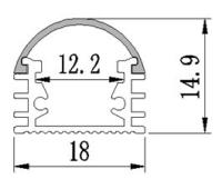 China 18x14.9mm Surface Mounted LED Aluminum Profile with 6063 T3-T8 Alloy and Anodized Finish for Custom Length LED Strip Light for sale