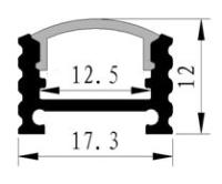 China 17.3mm*12mm Surface Mounted LED Aluminum Profile with 6063 T3-T8 Aluminium Alloy and Anodized Finish for sale
