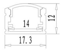 China 17.3mm*12mm Surface Mounted LED Aluminum Profile with 6063 T3-T8 Aluminum Alloy and Anodized Finish for sale
