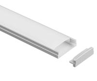 China 6063 T3-T8 Aluminum Alloy Anodized Finish Surface Mounted LED Profile with Customized Length for sale