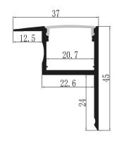 China 25x45mm Surface Mounted LED Aluminum Profile with 6063 T3-T8 Aluminum Alloy, Anodized Finish, and Customized Length Options for sale