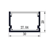 China Surface Mounted LED Profile with 6063 T5 Aluminum Alloy Anodized Surface Treatment and Customized Length for Indoor Lighting for sale