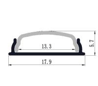 China Flexible 6063 T5 Aluminum Alloy LED Aluminum Profile with Anodized Surface Treatment and 17.9*5.7mm Specification for sale