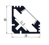 China 6063 T5 Aluminum Alloy 19*19mm Anodized Surface Mounted LED Profile for Lighting Decoration for sale