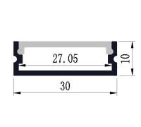 China 30*10mm Surface Mounted LED Profile with 6063 T3-T8 Aluminum Alloy and Anodized Finish for Office Lighting for sale