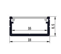 China Surface Mounted LED Profile in 6063 T3-T8 Aluminum Alloy with Anodized Finish and Customized Length Options for sale