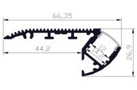 China 67*28mm 6063 T3-T8 Aluminum Alloy LED Channel with Anodized Finish for Surface Mounted LED Profile for sale