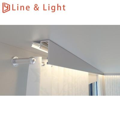 China 6063 T3-T8 Aluminum Alloy Anodized Finish Surface Mounted LED Profile 32*55mm for Curtain Lighting for sale