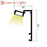 China 6063 T3-T8 Aluminum Alloy Anodized Finish Surface Mounted LED Profile 32*55mm for Curtain Lighting for sale
