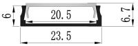 China 6063 T3-T8 Aluminum Alloy Surface Mounted LED Profile with Anodized Finish and Customized Length for Cabinet Lighting for sale