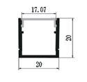 China 20x20mm Square LED Profile with 6063 T3-T8 Aluminum Alloy Anodized Finish and Customized Length Options for sale