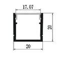 China 20x20mm Square LED Profile with 6063 T3-T8 Aluminum Alloy Anodized Finish and Customized Length Options for sale