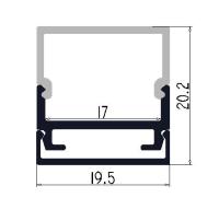 China 6063 T3-T8 Aluminum Alloy Anodized LED Profile with Customized Length for Surface Mounted LED Strip Light for sale