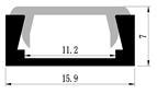 China 16*6mm Small Size Surface Mounted LED Profile with 6063 T3-T8 Aluminum Alloy and Anodized Finish for sale