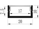 China 6063 T3-T8 Aluminum Alloy Surface Mounted LED Profile with Anodized Finish and Customized Length for sale