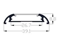 China Hot Sale 6063 T3-T8 Aluminum Alloy Surface Mounted LED Profile with Anodized Finish and Customized Length for sale