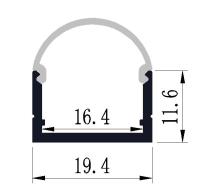 China High Class 6063 T3-T8 Aluminum Alloy Surface Mounted LED Profile with Anodized Finish and Customized Length for sale
