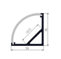 China 6063 T3-T8 Aluminum Alloy Anodized Finish Surface Mounted LED Profile with Customized Length for sale