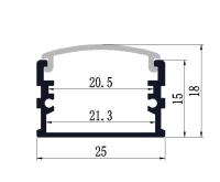 China 6063 T3-T8 Aluminum Alloy LED Aluminum Profile with Anodized Finish and Customized Length for Surface Mounted LED Strip Channel for sale