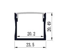 China Square Surface Mounted LED Profile with 6063 T3-T8 Aluminium Alloy Anodized Finish and Customized Length for Indoor Light Decoration for sale