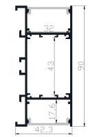 China Surface Mounted LED Profile with Customized Length 6063 T3-T8 Aluminum Alloy and Anodized Finish for Up and Down Lighting for sale