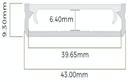 China 6063 T3-T8 Aluminium Alloy Surface Mounted LED Profile with Anodized Finish and Customized Length for Cabinet Lighting for sale