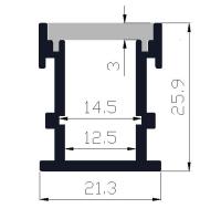 China 6063 T3-T8 Aluminum Alloy Anodized Finish Surface Mounted LED Profile with Customized Length for Indoor Lighting for sale