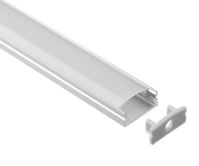 China 6063 T3-T8 Aluminium Alloy Surface Mounted LED Profile with Anodized Finish and Customized Length for LED Strip Lighting for sale