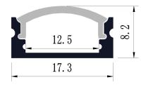 China 6063 T3-T8 Aluminium Alloy Surface Mounted LED Profile with Anodized Finish and Customized Length for LED Strip Lighting for sale