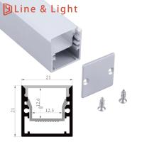China Surface Mounted LED Profile with 6063 T3-T8 Aluminum Alloy and Anodized Finish for Customized Length LED Strip Channel for sale