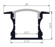 China 25*15mm Manufacturer Chinese Recessed Customized Length Aluminum LED Profile LED Channel for sale