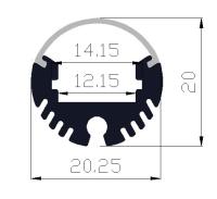 China Aluminium Suspended LED Profile Heat Dissipation Round LED Extrusion Anodized for sale