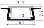China Household 6063 T5 Recessed Aluminum LED Profile 22*6mm Extrusion for sale