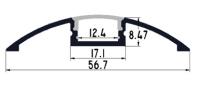 China YD-1206 Outdoor LED Strip Profile Aluminium LED Profile Light Channel 56*8mm Anodized for sale