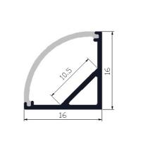 China Small Quadrant Corner Profile LED Light 2m 4m Length 90 Degree 16*16mm for sale
