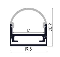 China Round LED Lighting Aluminum Extrusions Strip Light Channels Anodized for sale
