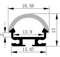 China Aluminium LED Light Strip Diffuser Channel Surface Mounting Profile 18*15mm for sale