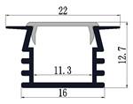 China Multiple Shape Recessed Aluminum Channel Extrusions 22*12mm For LED Lighting for sale