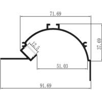 China Indoor Lighting Plaster LED Tape Channel Light Housing 91*51mm Drywall Gypsum for sale