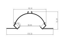 China Semicircle LED Drywall Aluminium Profiles Gypsum 133*51mm ROHS Certified for sale