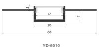 China 60*10mm Flat Shape LED Profile Plaster Gypsum LED Drywall Channel Alminum Profile for sale