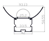 China High Class Suspended LED Aluminum Profiles Casing Profile Surface Mounted for sale