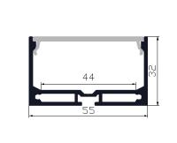 China 55*32mm Suspended Aluminum LED Profiles Waterproof For Working Place for sale