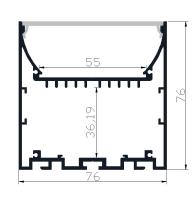 China ODM Strip Light Suspended LED Profile 76*76mm Aluminum For Large Space for sale